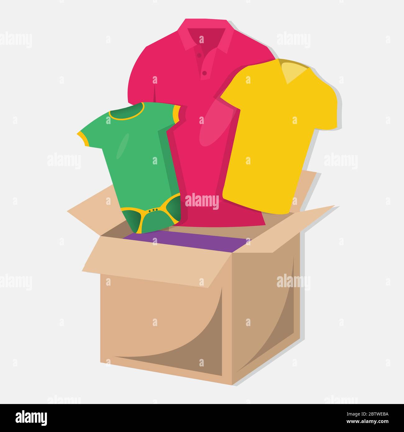 clothes put into box vector illustration symbol for charity concept ...