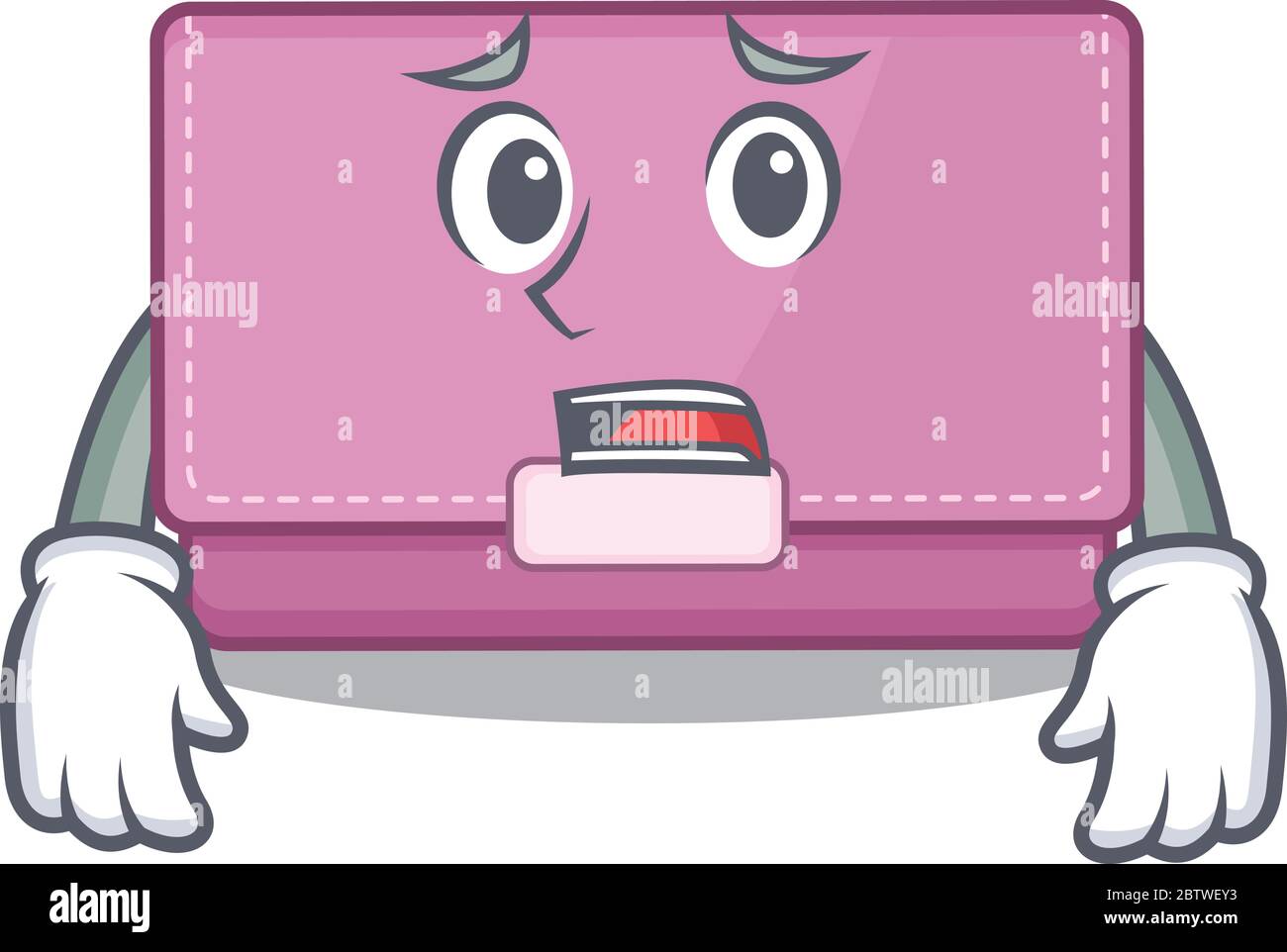 Cartoon design style of womens wallet having worried face Stock Vector ...