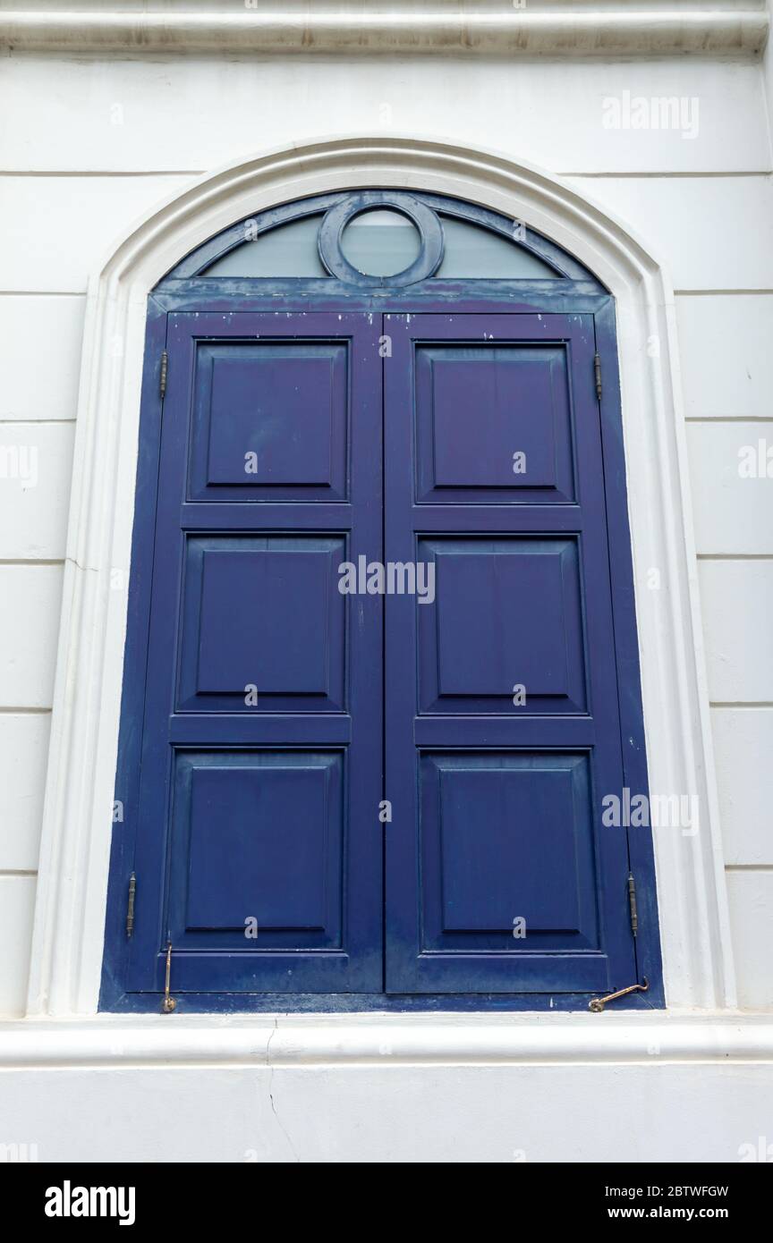 Large wooden window doors, neoclassical architecture Stock Photo - Alamy