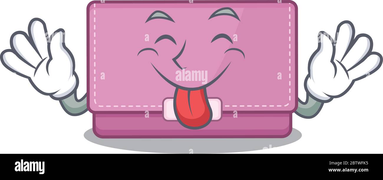 Funny womens wallet cartoon design with tongue out face Stock Vector ...