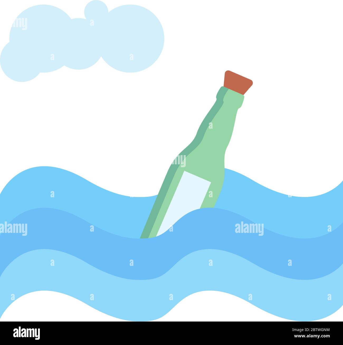 Cartoon message in bottle Cut Out Stock Images & Pictures - Alamy