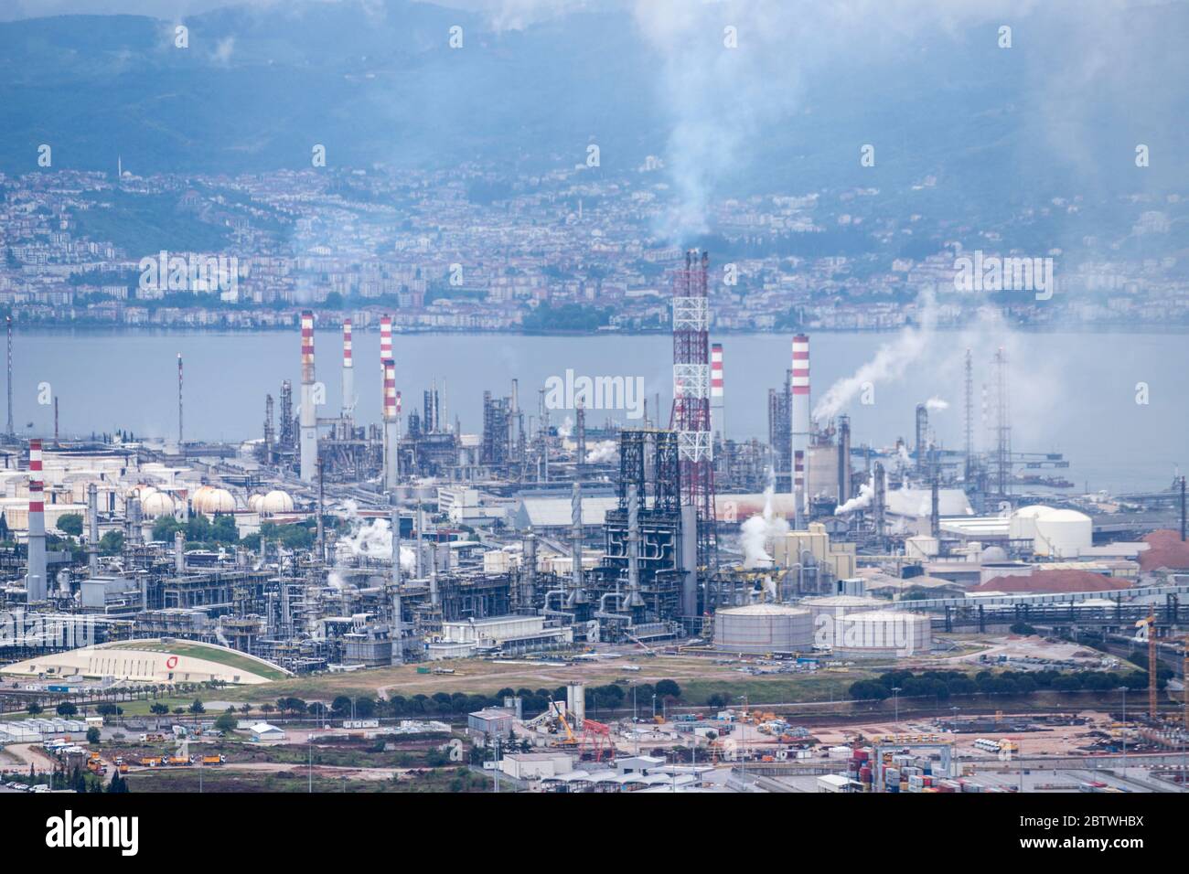 Turkey - May 27, 2020 :Tupras Izmit petroleum refinery. Tupras is ...
