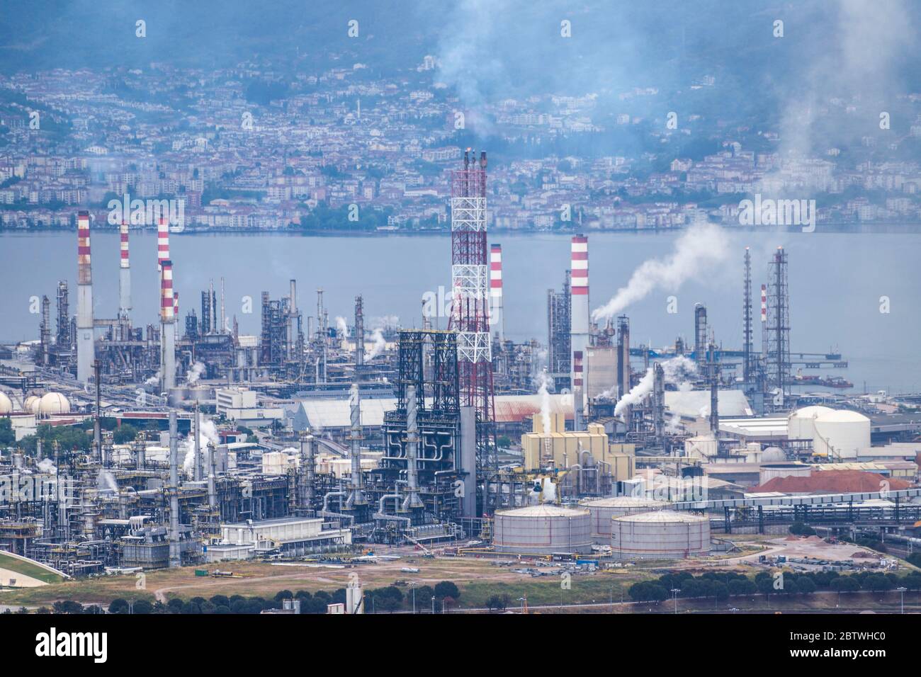 Turkey - May 27, 2020 :Tupras Izmit petroleum refinery. Tupras is ...