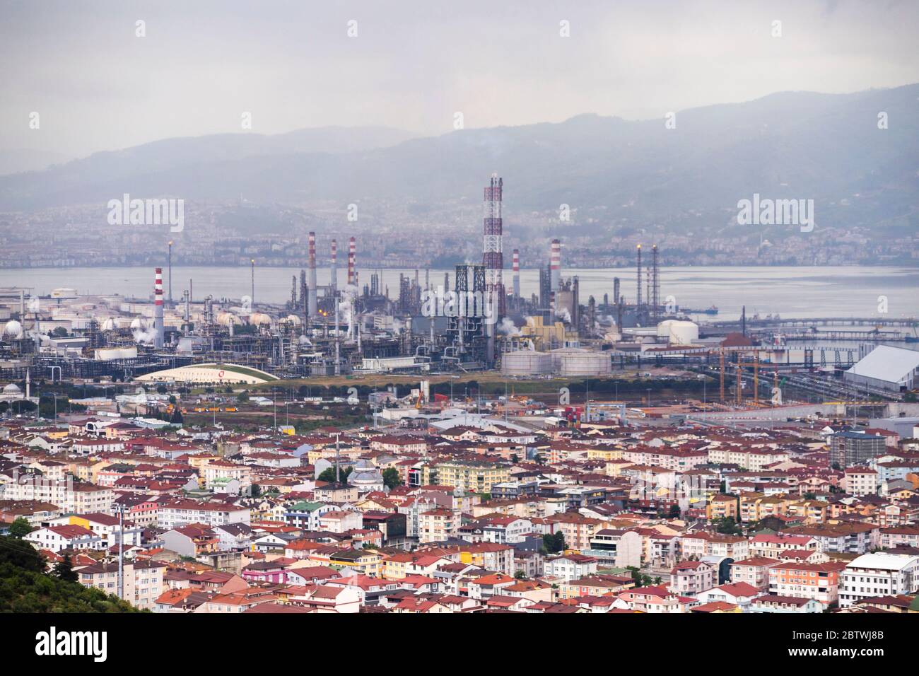 Turkey - May 27, 2020 :Tupras Izmit petroleum refinery. Tupras is ...