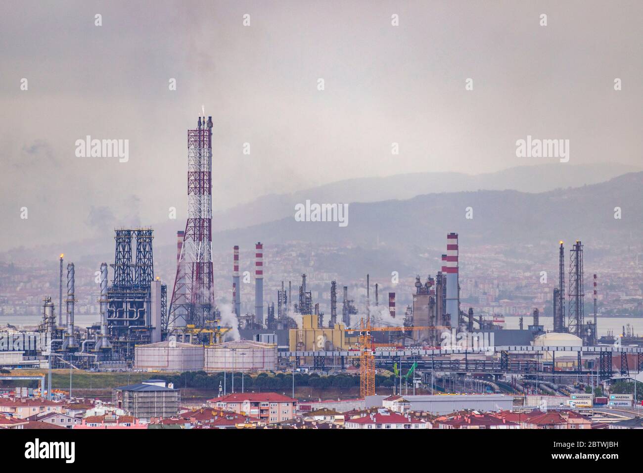 Turkey - May 27, 2020 :Tupras Izmit petroleum refinery. Tupras is ...