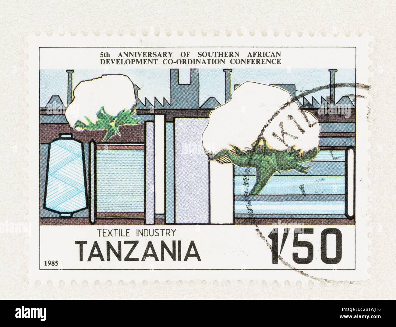 SEATTLE WASHINGTON - May 25, 2020: 1985 Textile industry stamp ...