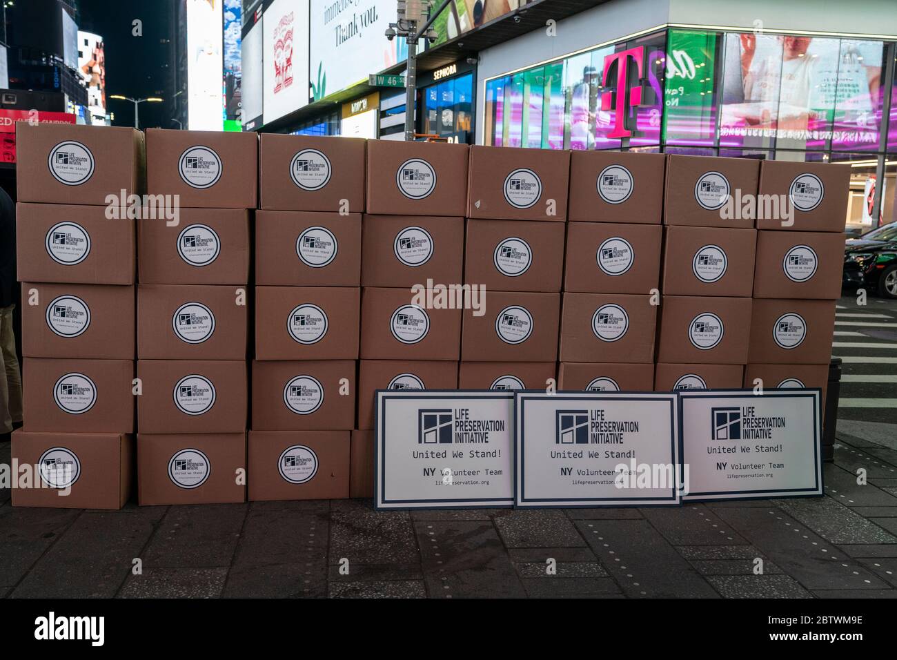 New York, NY - May 27, 2020: Boxes with PPE for healthcare ...