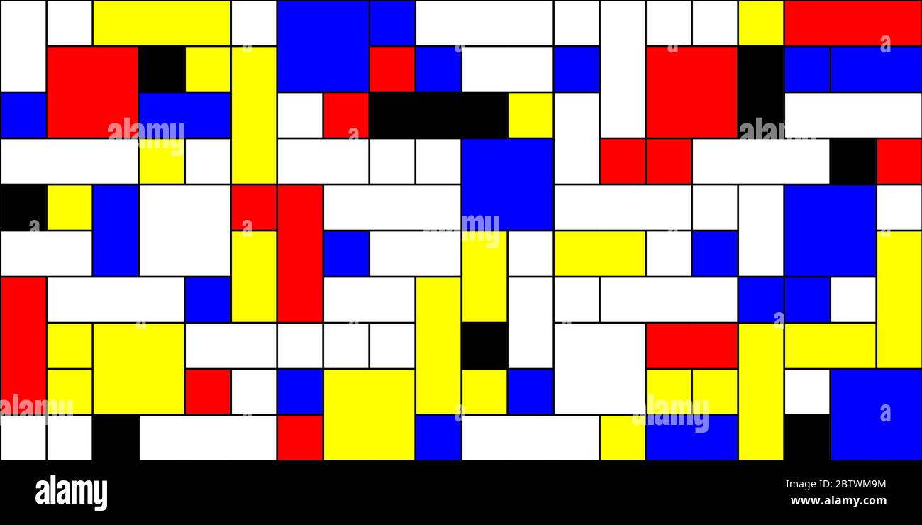 Checkered geometric abstract pattern. Mondrian style Stock Vector Image ...