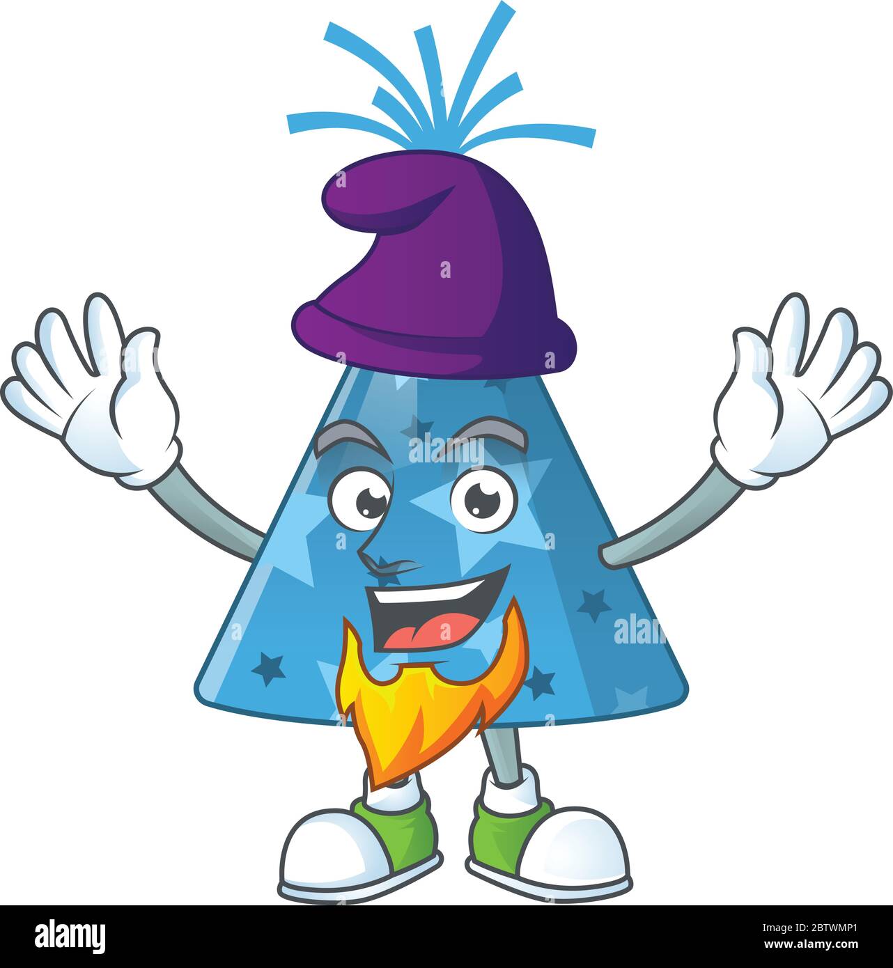 A charming fairytale of blue party hat Elf cartoon drawing concept ...
