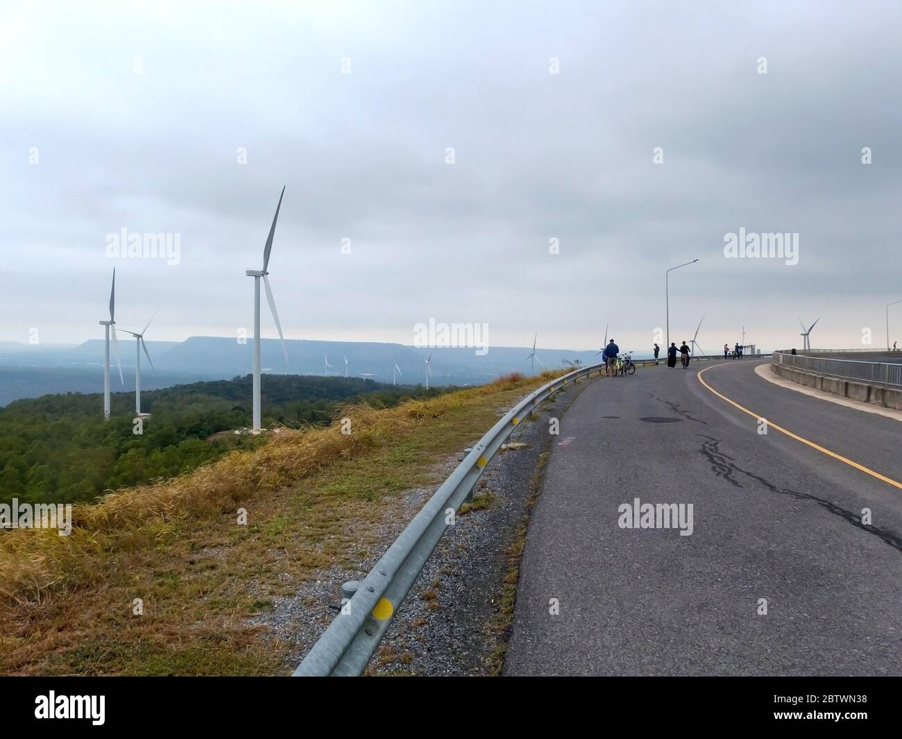 Closeup wind turbines highway road hi-res stock photography and images ...