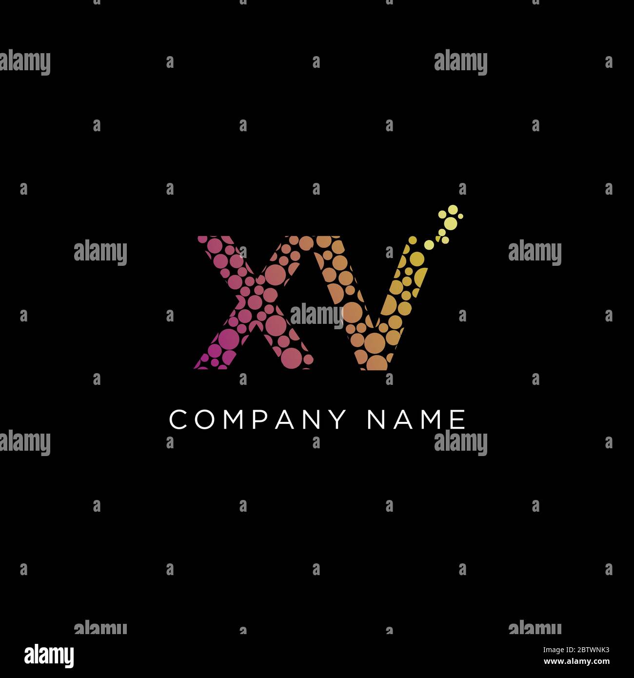 Letter XV abstract with gradient color logo vector,inital name modern ...