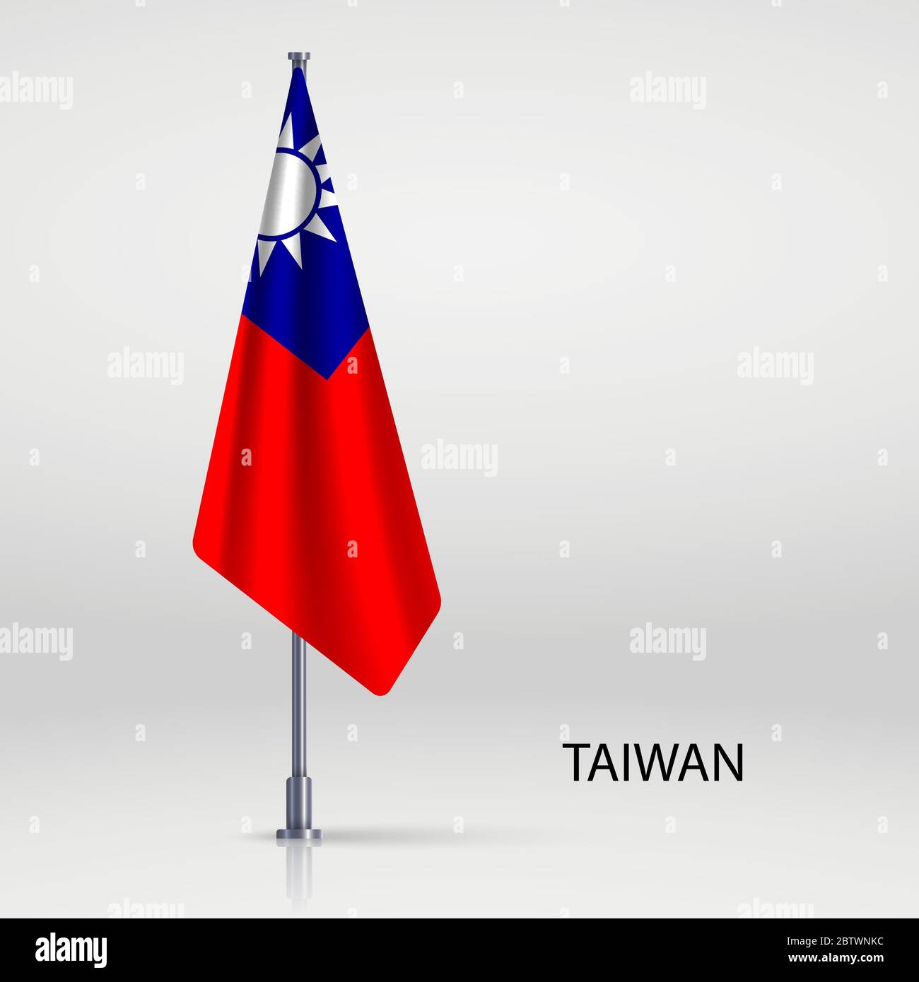 Taiwan hanging flag on flagpole Stock Vector Image & Art - Alamy