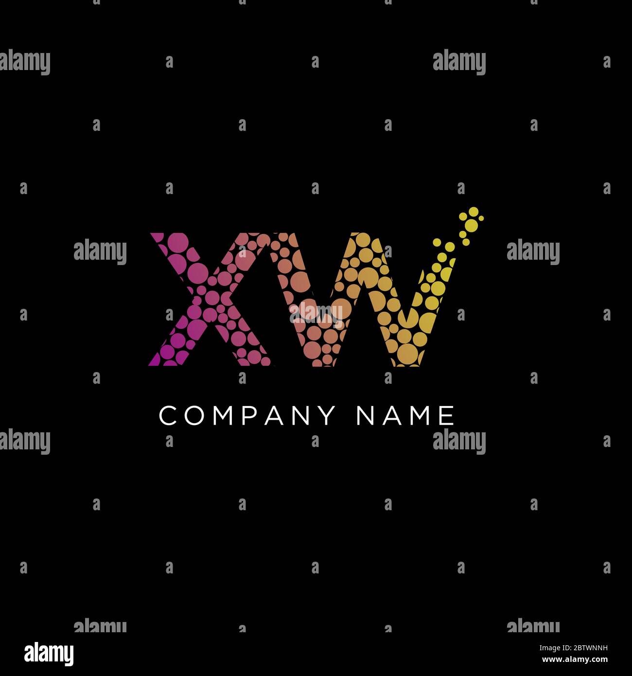 Letter XW abstract with gradient color logo vector,inital name modern ...