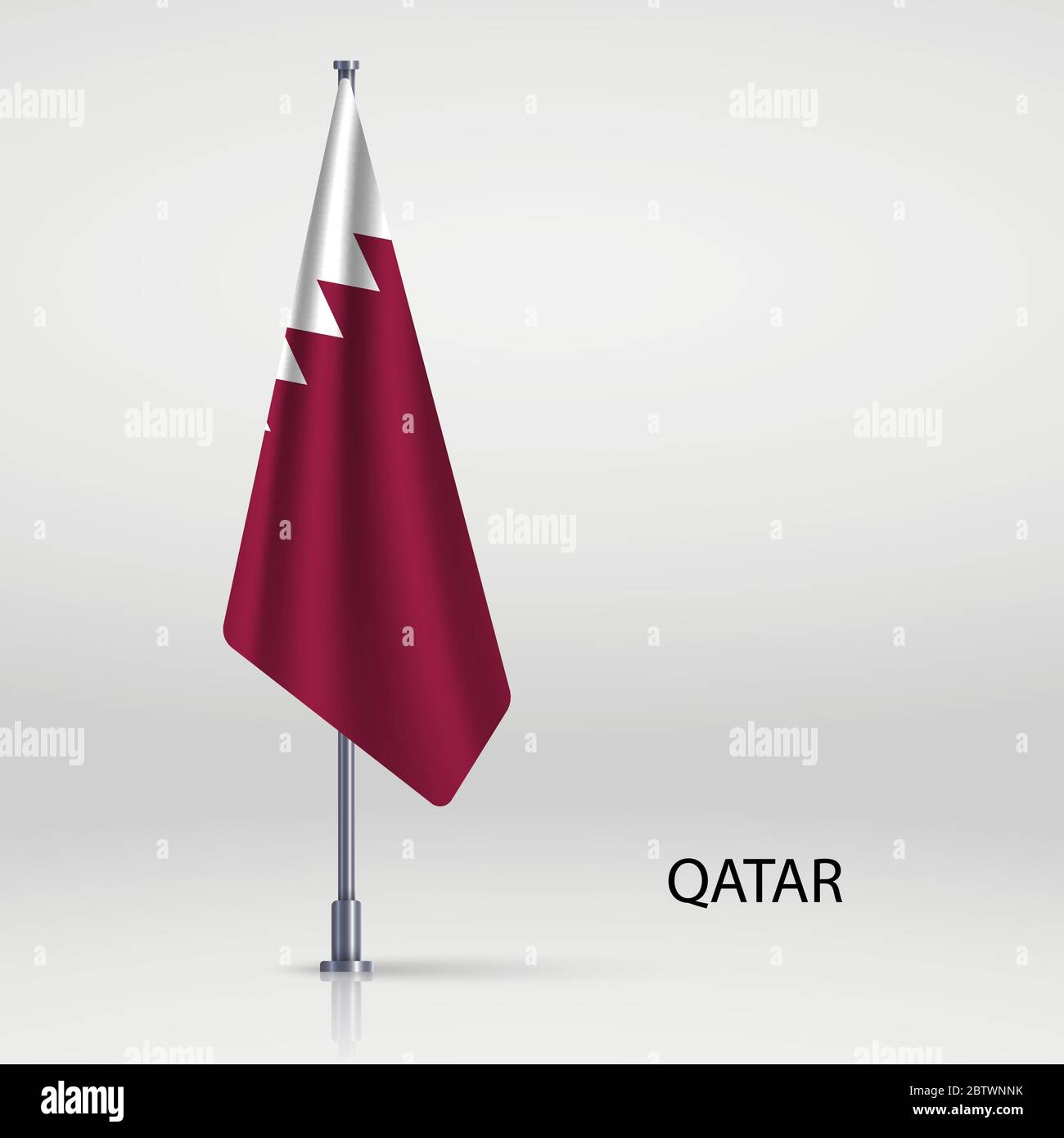 Qatar hanging flag on flagpole Stock Vector Image & Art - Alamy