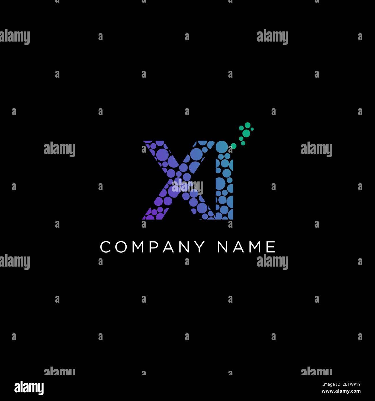 Letter XI abstract with gradient color logo vector,inital name modern ...