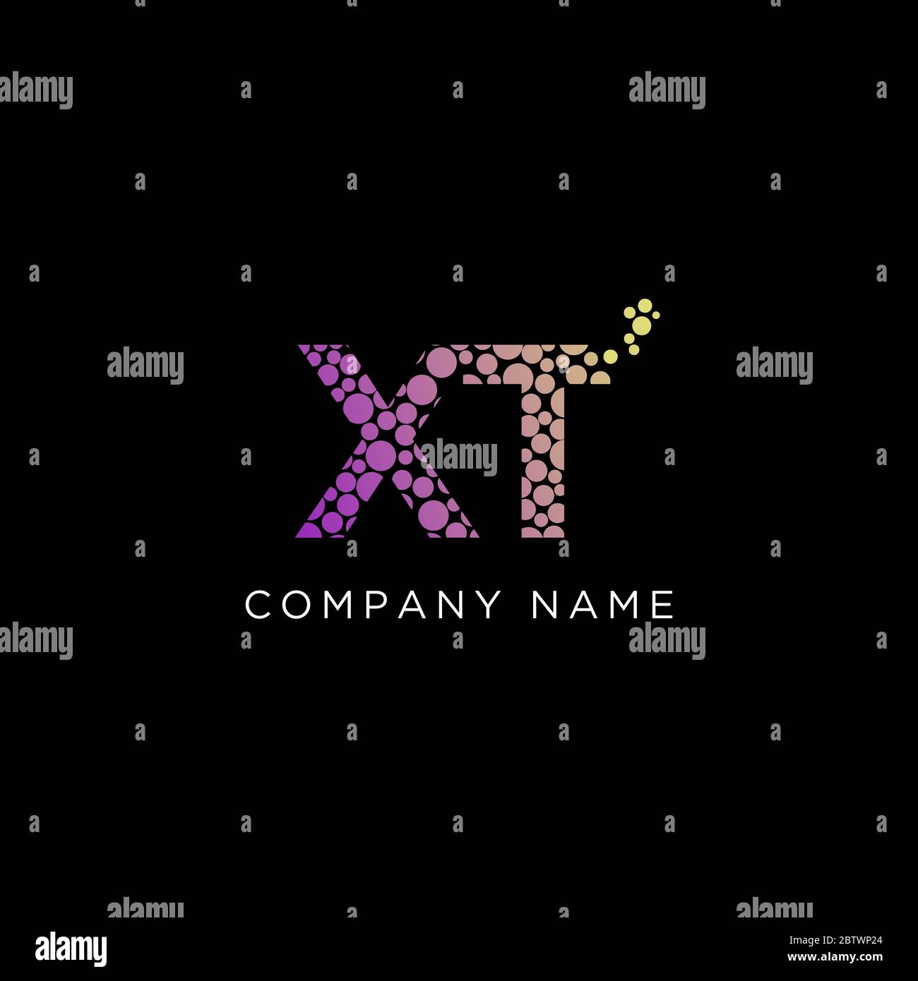 Letter XT abstract with gradient color logo vector,inital name modern ...
