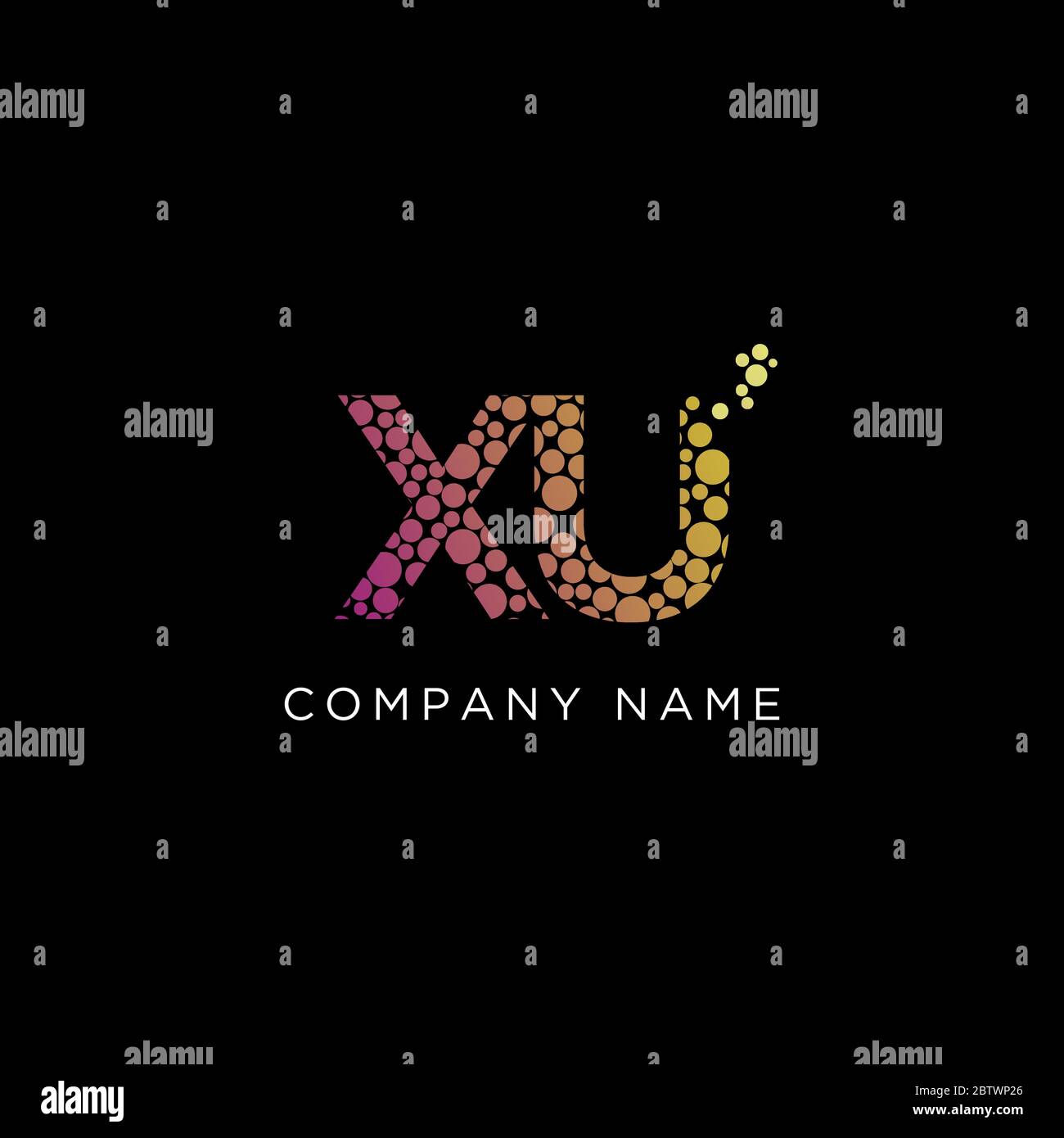 Letter XU abstract with gradient color logo vector,inital name modern ...