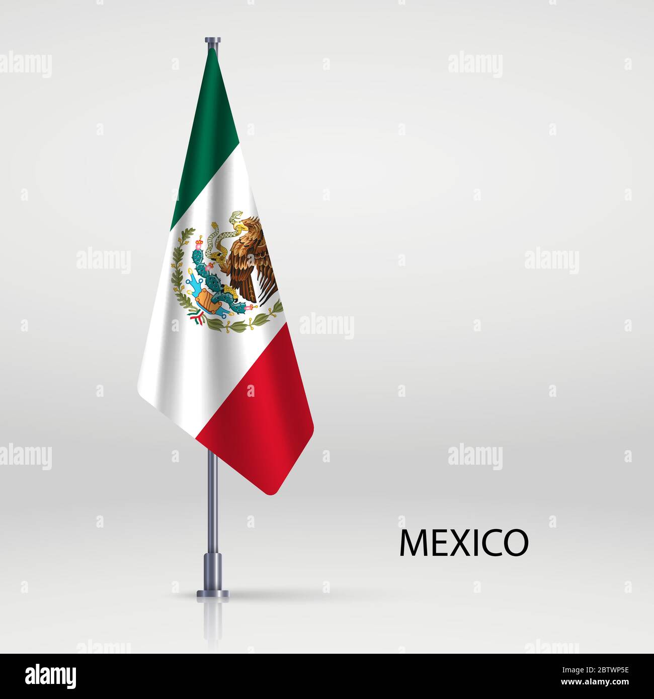 Mexico Hanging Flag On Flagpole Stock Vector Image And Art Alamy
