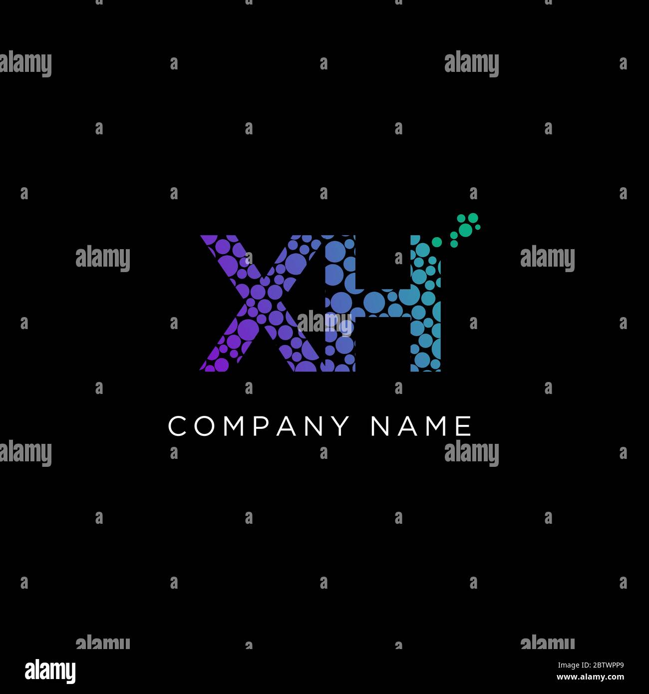 Letter XH abstract with gradient color logo vector,inital name modern ...