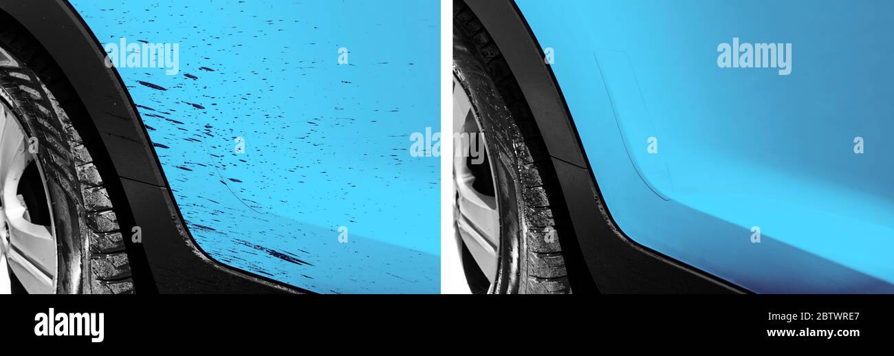 Half clean half dirty car hi-res stock photography and images - Alamy