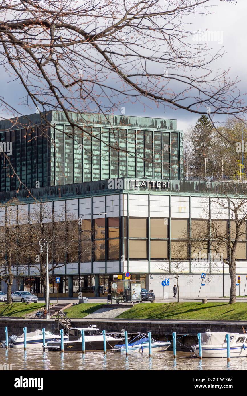 Turku City Theatre building by the Aurajoki river in Turku Finland ...