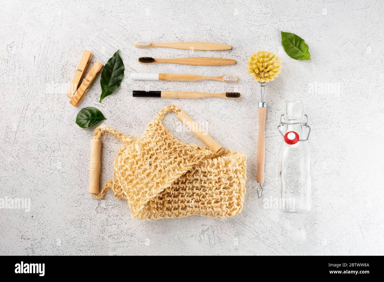 Reusable bottle and products, plastic free concepts Stock Photo - Alamy