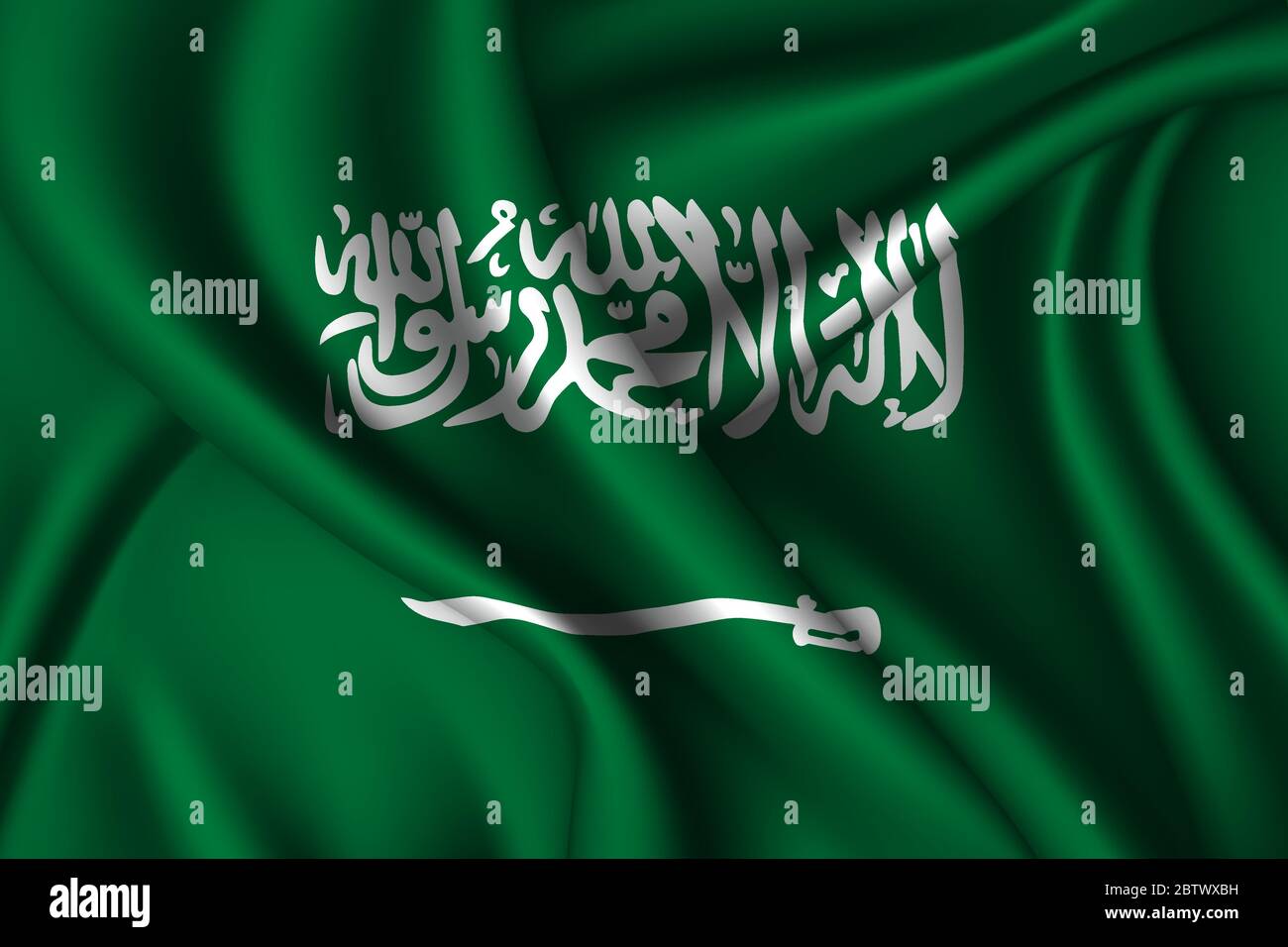 Saudi Arabia national flag of silk. Vector fabric texture Stock Vector ...