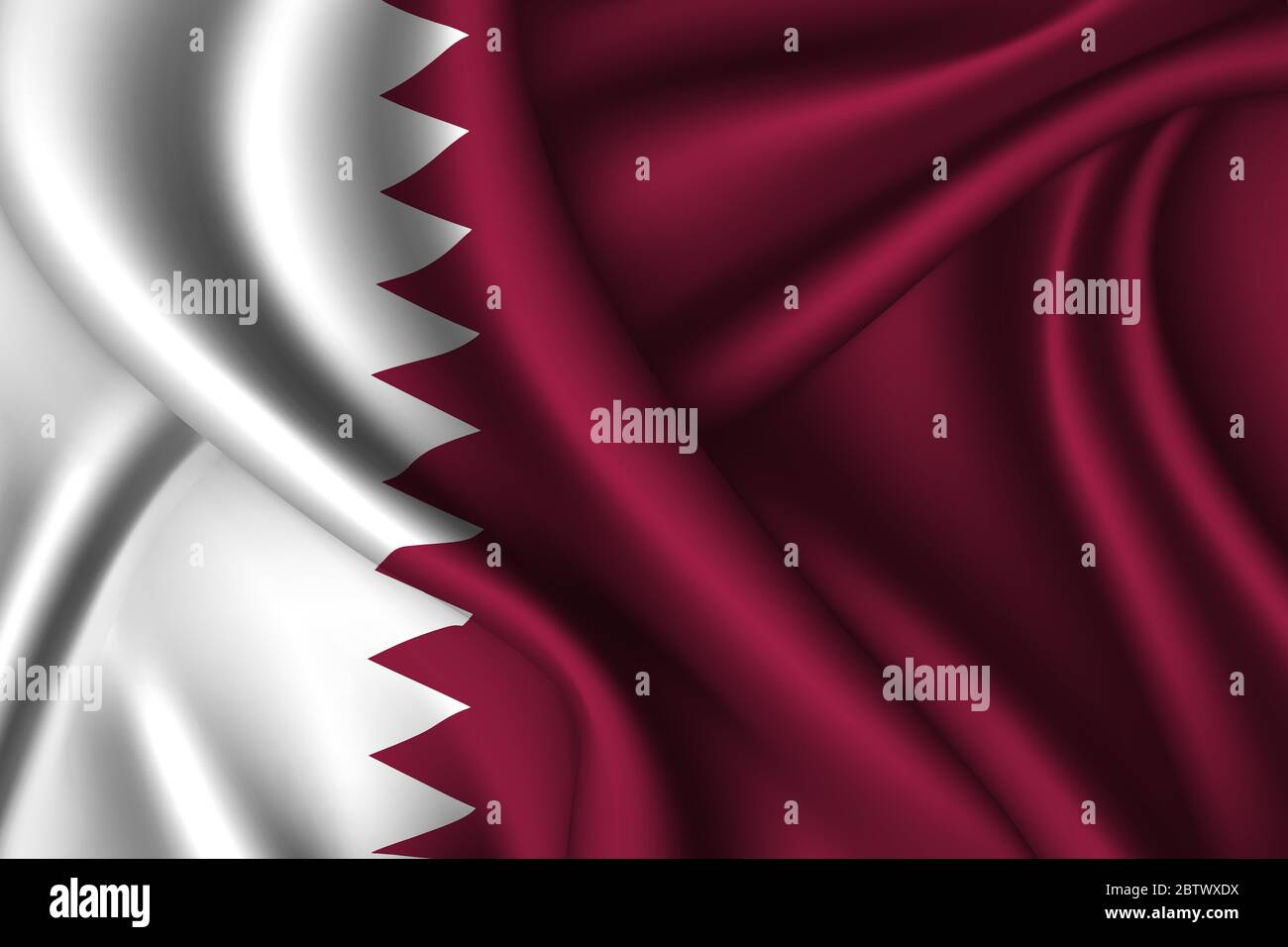Qatar national flag of silk. Vector fabric texture Stock Vector Image ...