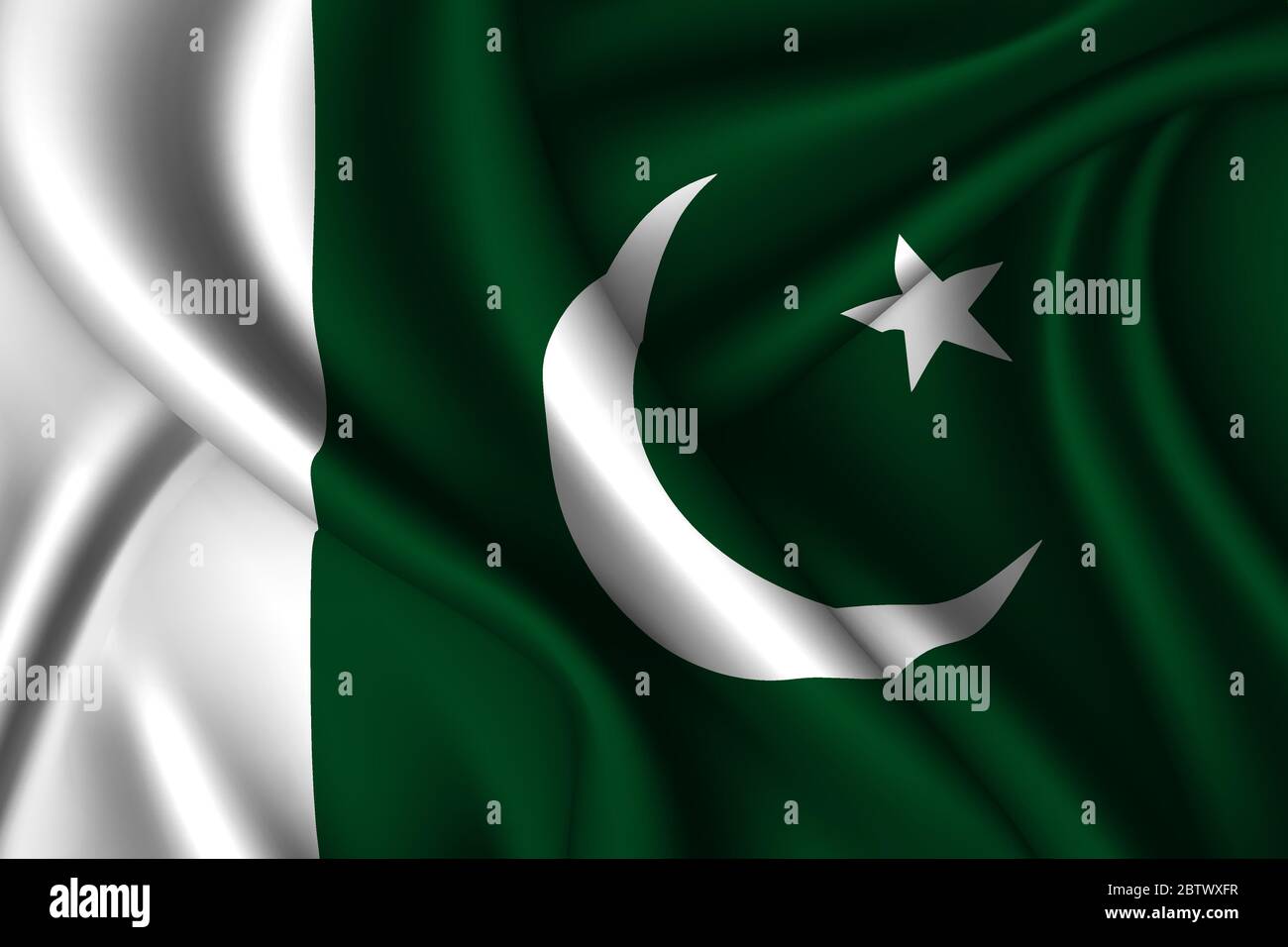 Pakistan national flag of silk. Vector fabric texture Stock Vector ...