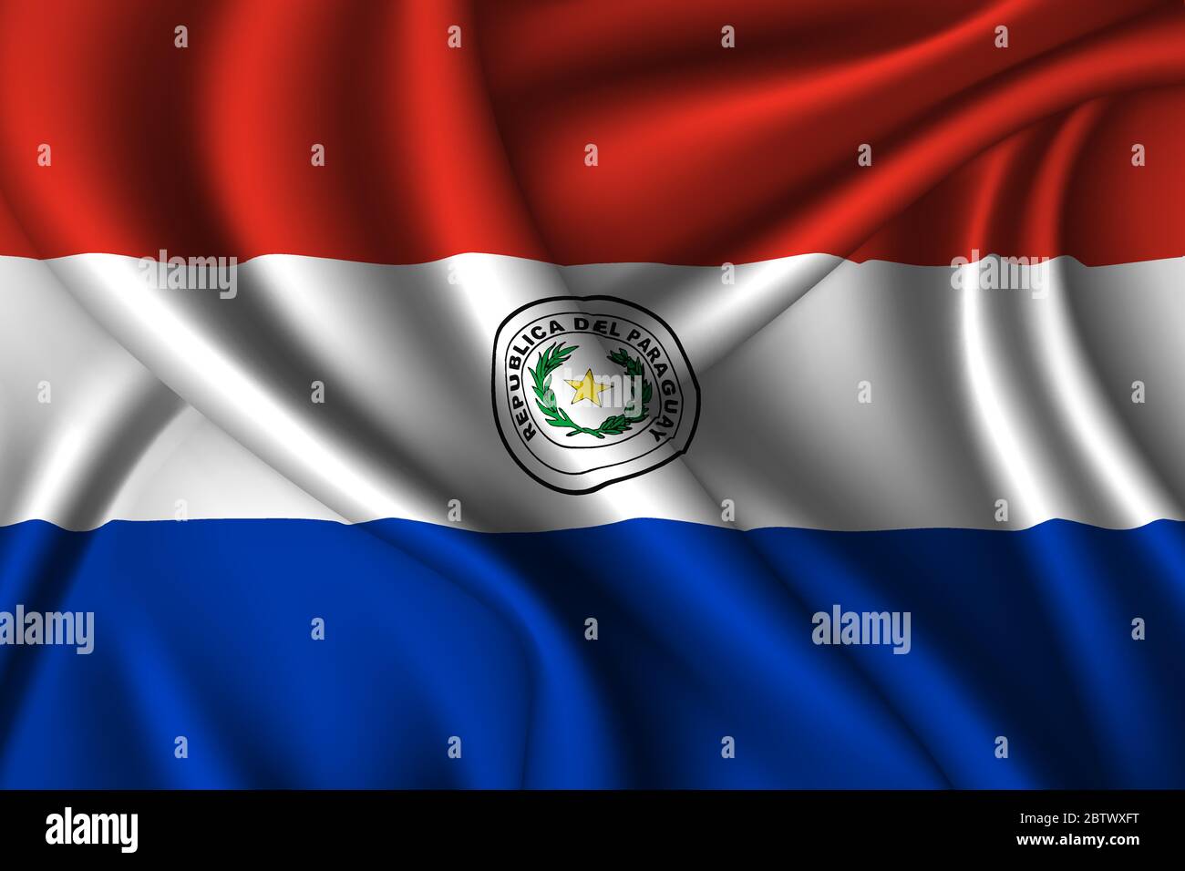 Paraguay national flag of silk. Vector fabric texture Stock Vector ...