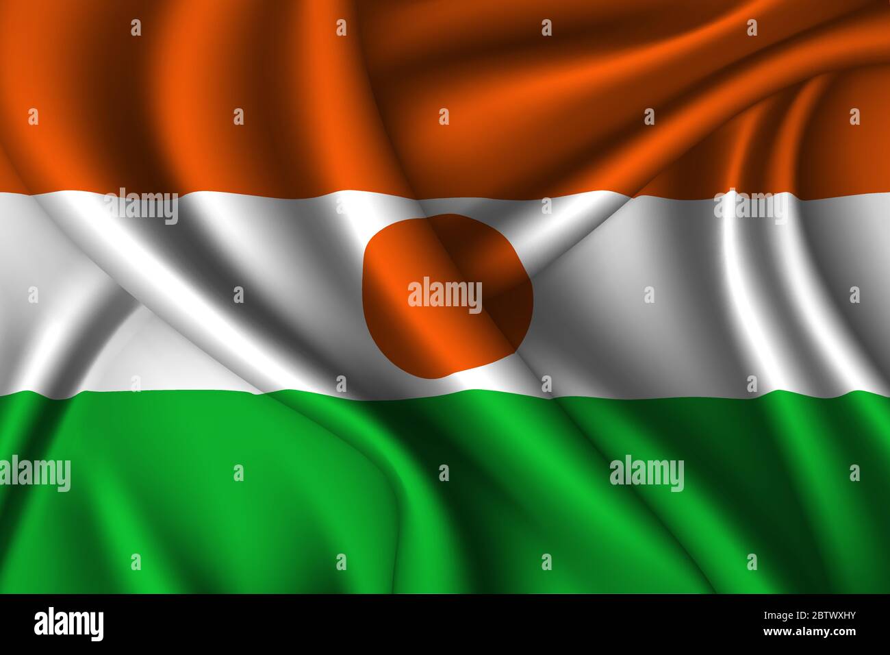 Niger national flag of silk. Vector fabric texture Stock Vector Image ...