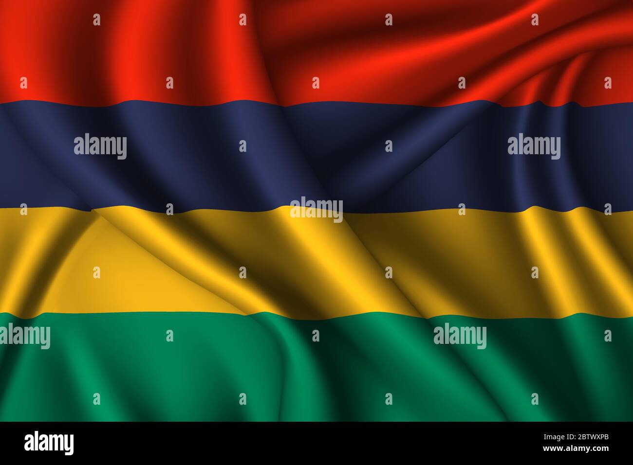 Mauritius national flag of silk. Vector fabric texture Stock Vector ...
