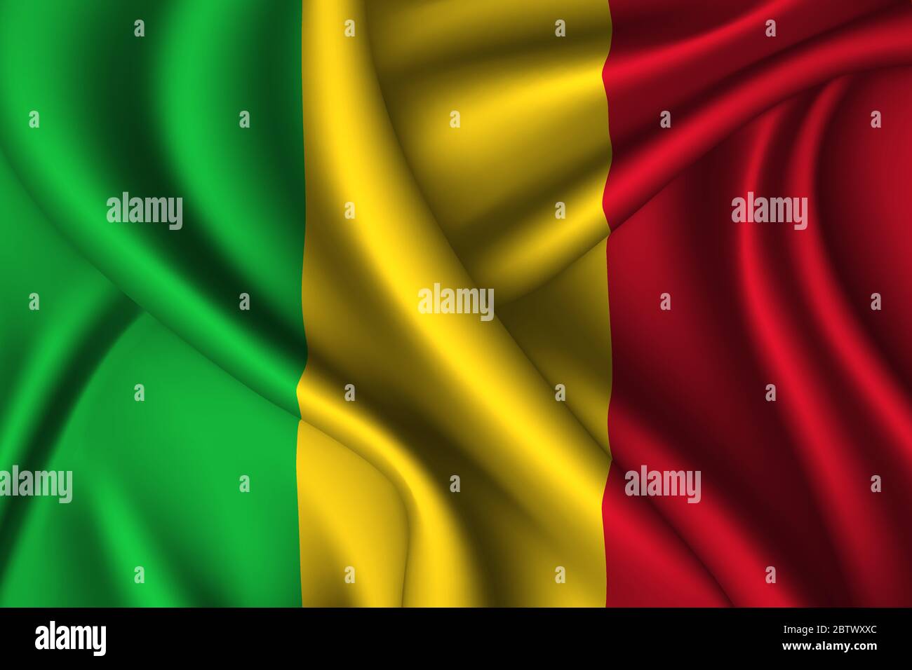 Mali national flag of silk. Vector fabric texture Stock Vector Image ...