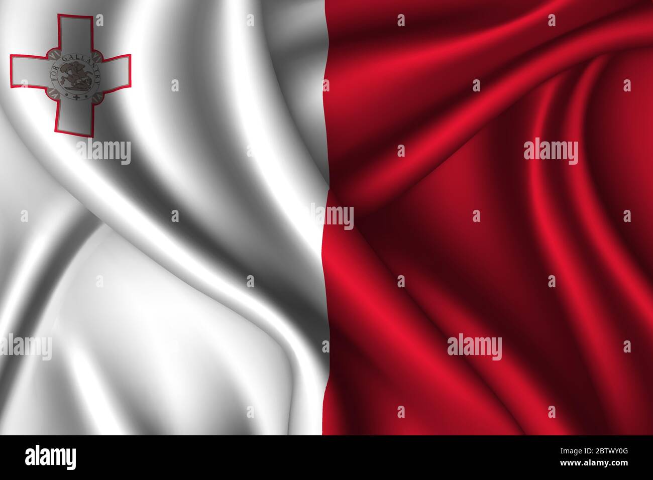 Malta national flag of silk. Vector fabric texture Stock Vector Image ...