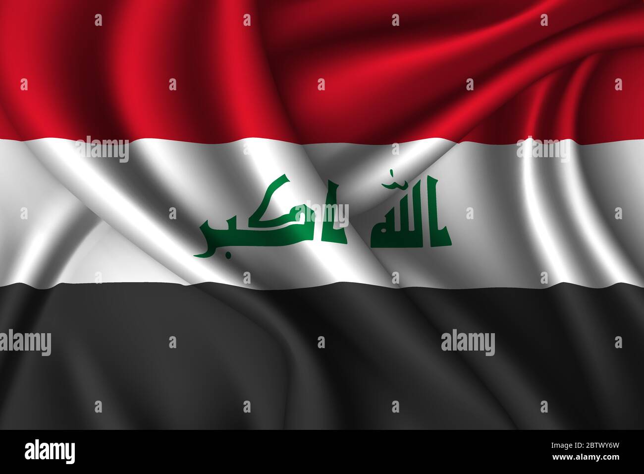 Iraq national flag of silk. Vector fabric texture Stock Vector Image ...