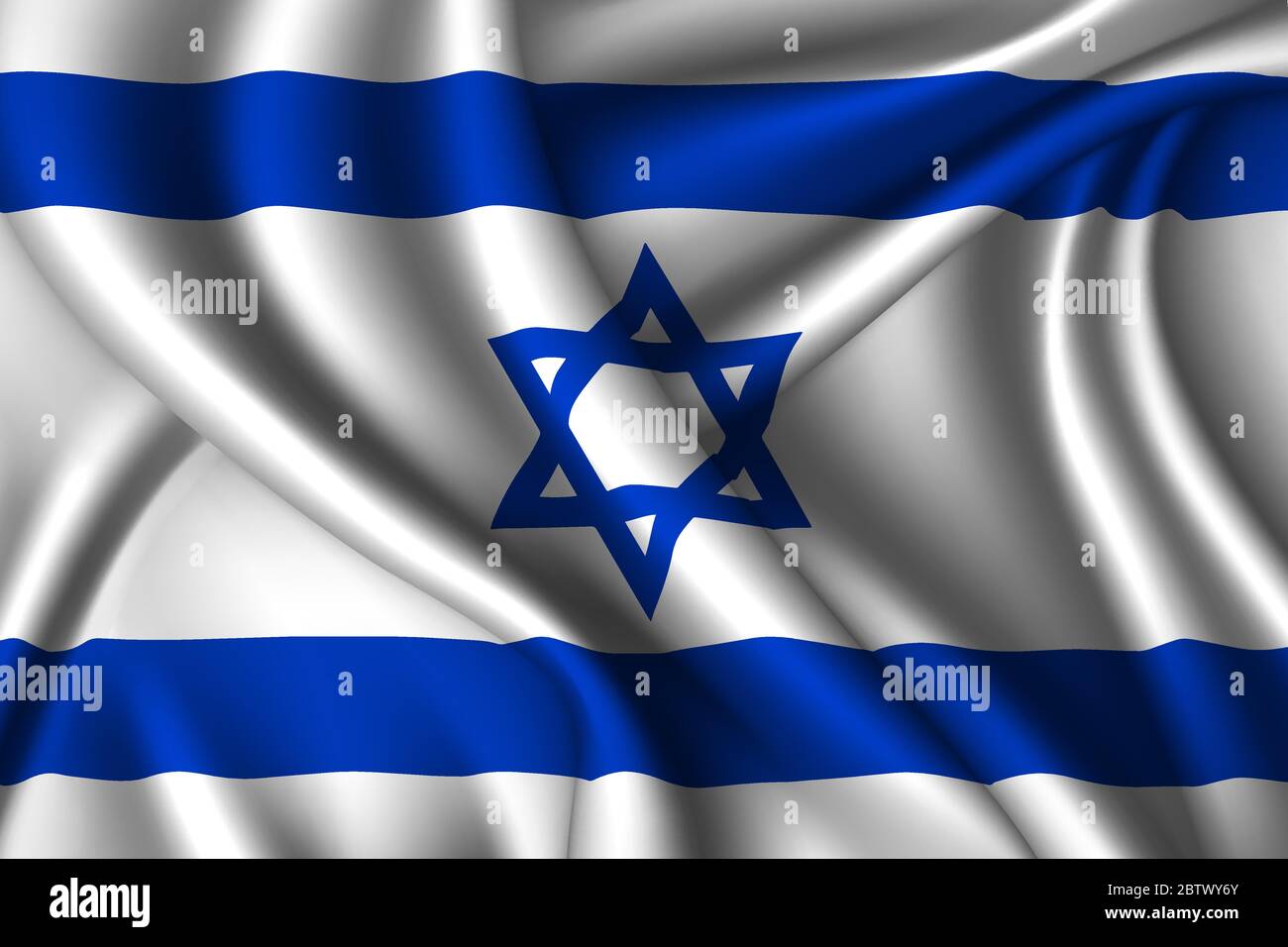 Israel national flag of silk. Vector fabric texture Stock Vector Image ...