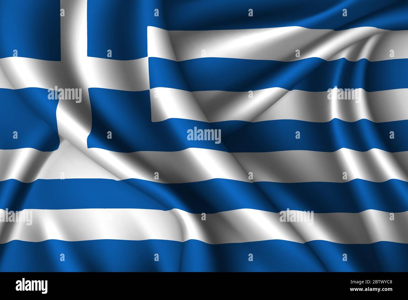 Greece national flag of silk. Vector fabric texture Stock Vector Image ...