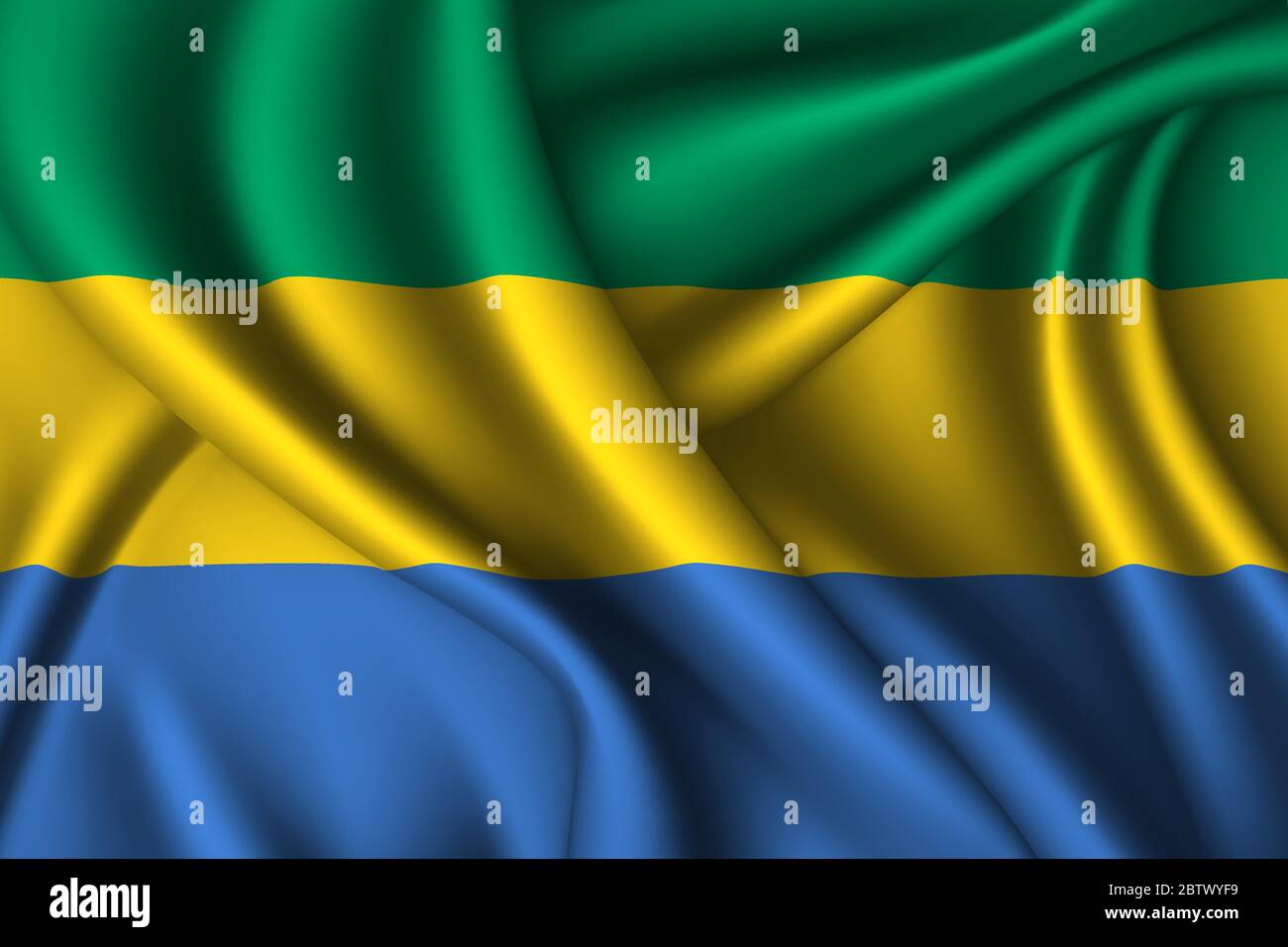 Gabon national flag of silk. Vector fabric texture Stock Vector Image ...