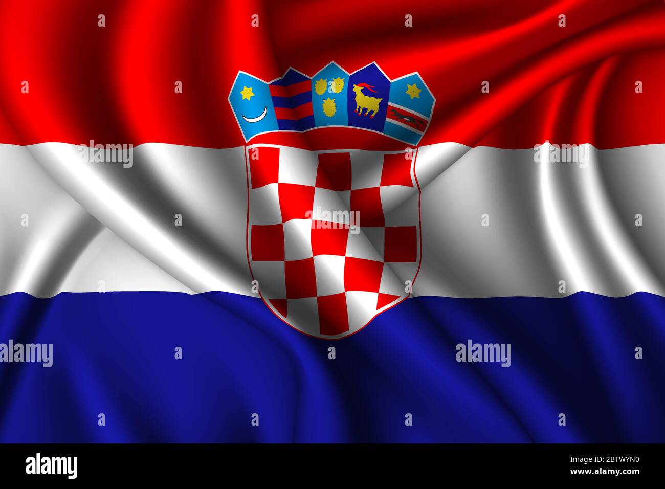 Croatia national flag of silk. Vector fabric texture Stock Vector Image ...