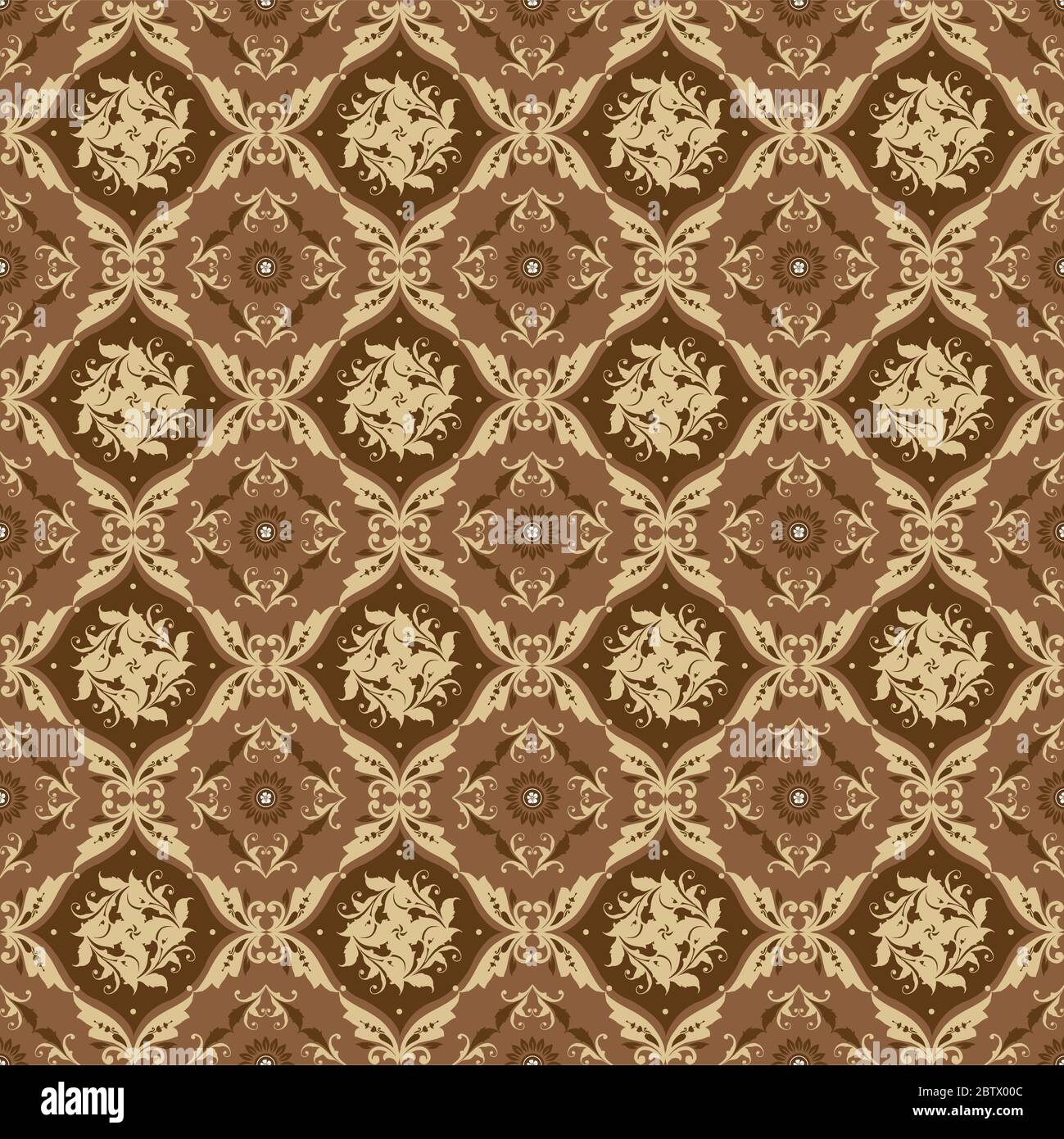 Elegance flower motifs on Traditional batik design with soft mocca ...
