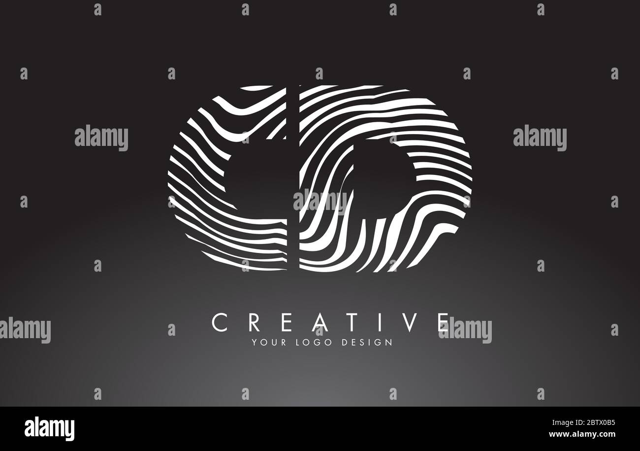 CD C D Letters Logo Design with Fingerprint, black and white wood or ...