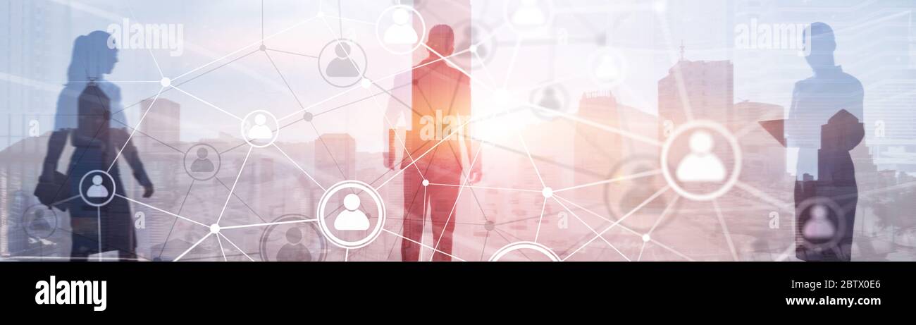 Human network map or people connection. Panoramic banner 2020 Stock ...