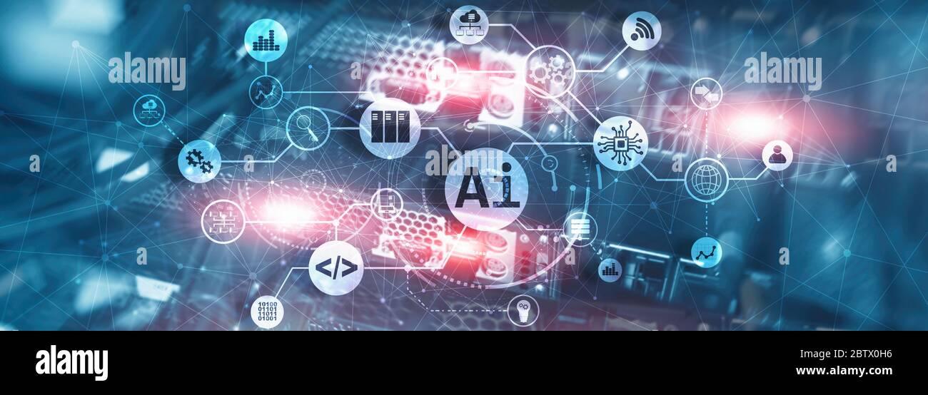 Artificial Intelligence Panoramic Background. For your business project ...