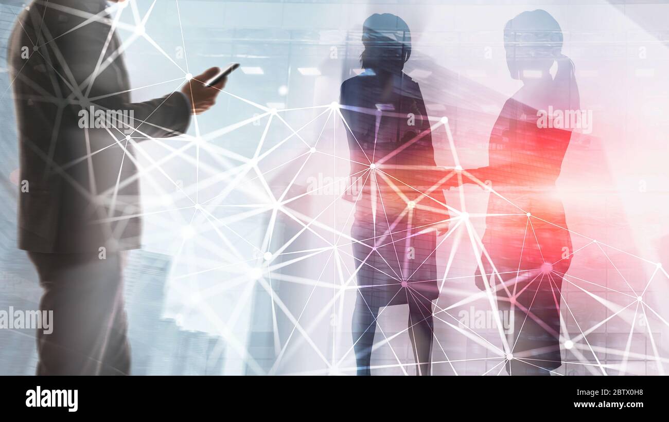 Internet technology connection, network people connection. Network ...