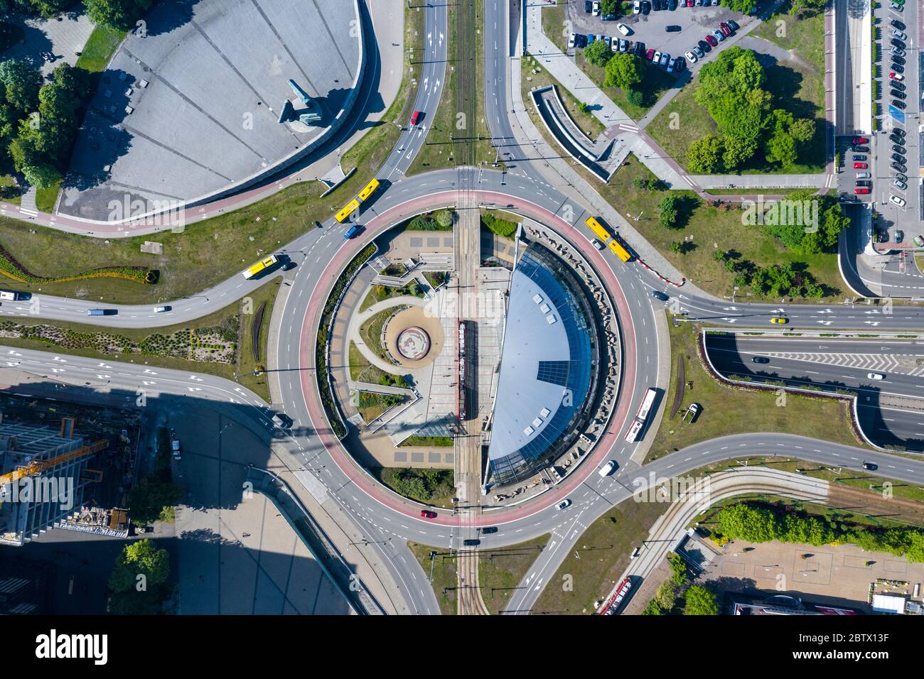 Aerial view of roundabout hi-res stock photography and images - Alamy