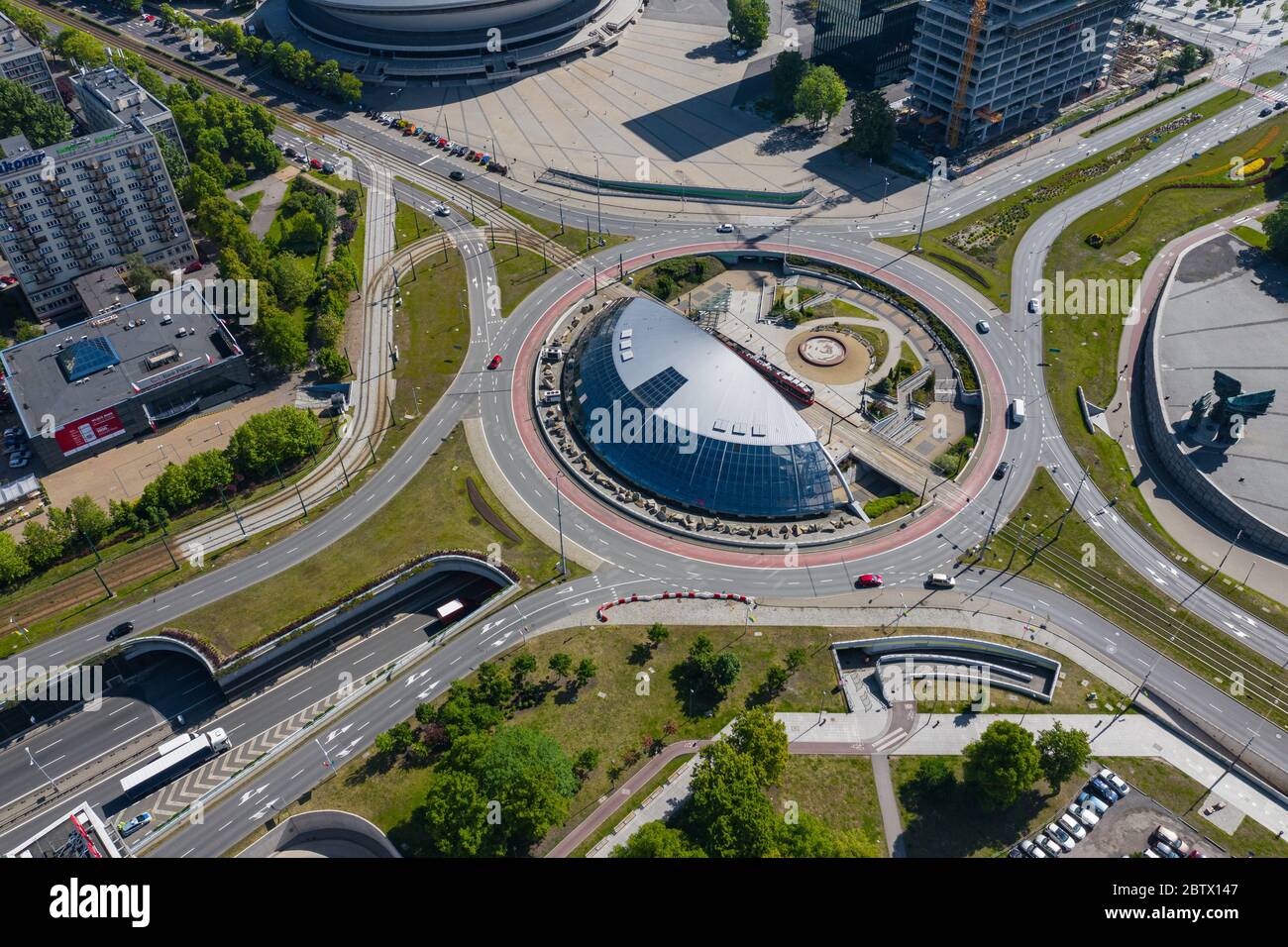 Aerial view of roundabout hi-res stock photography and images - Alamy
