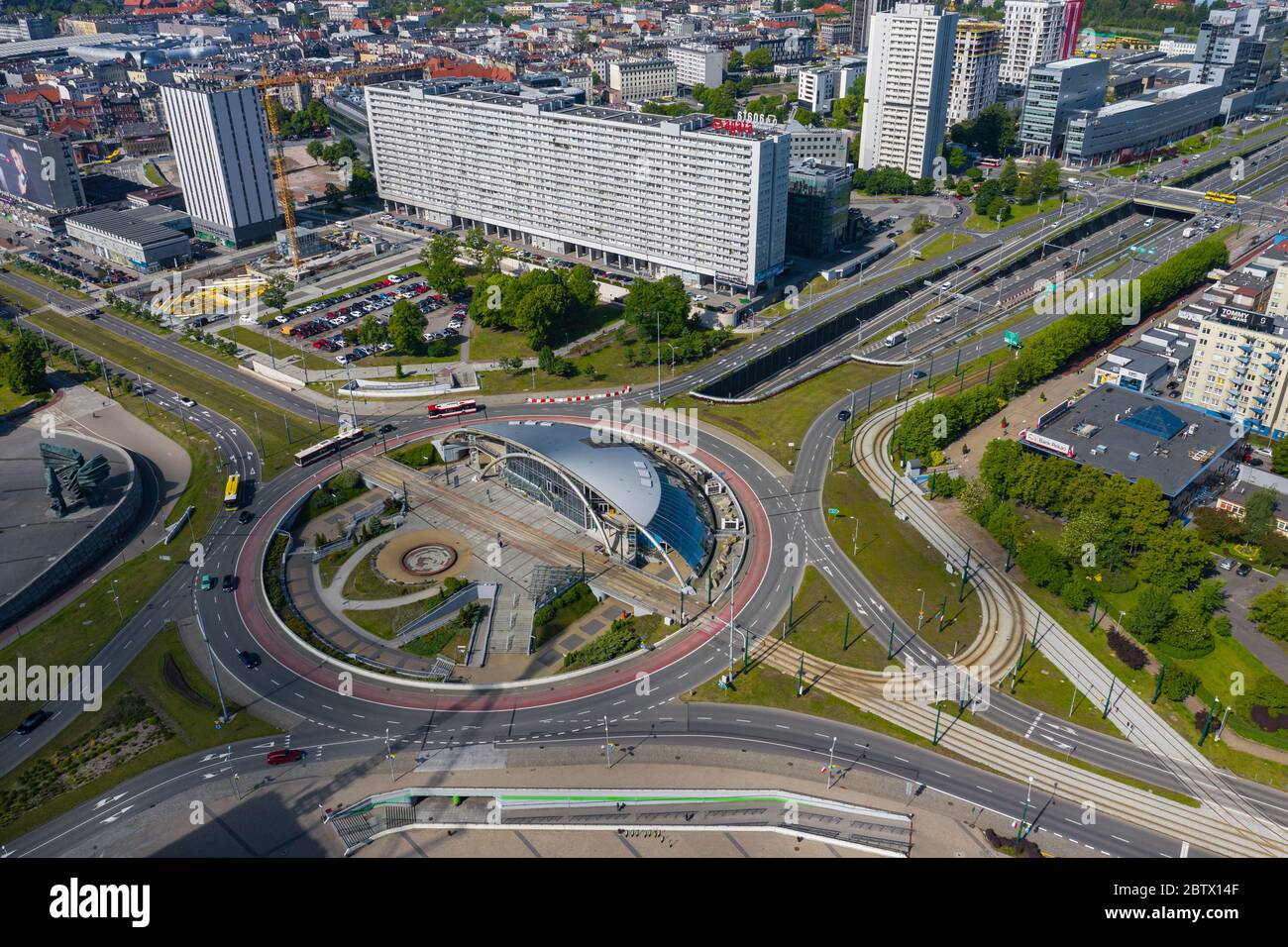 Aerial view of roundabout hi-res stock photography and images - Alamy