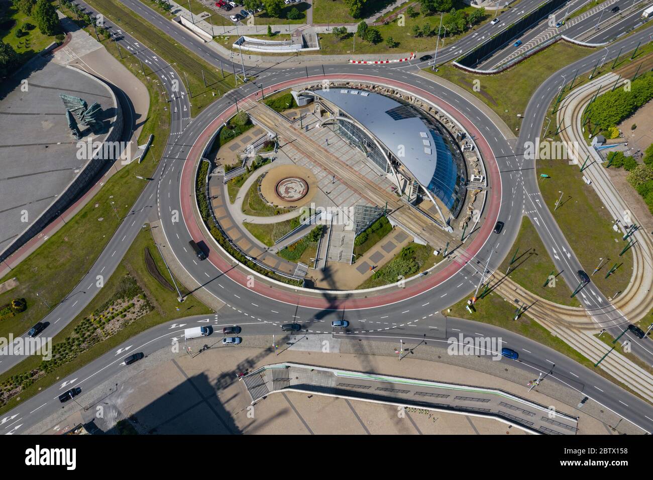 Aerial view of roundabout hi-res stock photography and images - Alamy