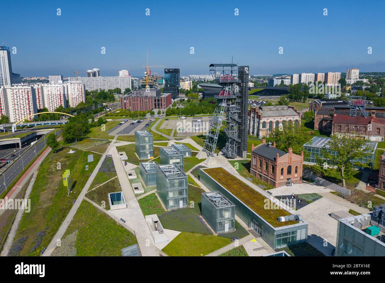 KATOWICE, POLAND - MAY 27, 2020: The modern buildings of Silesian ...