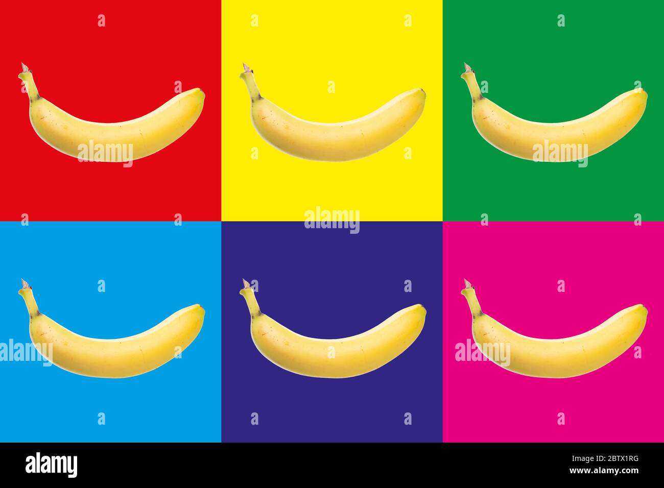 popart with six bananas on different colored background, wallpaper ...